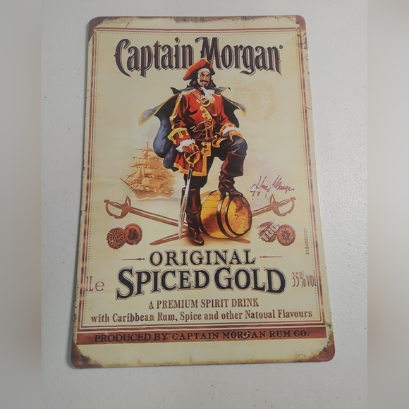 Wall Decor | Captain Morgan Original Spiced Gold Rustic Looking 8x12 ...